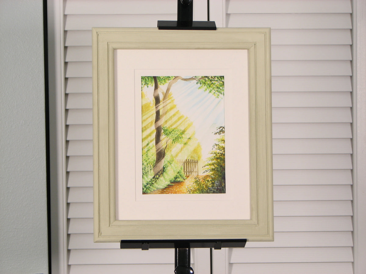 Golden Path, Framed Original Watercolor – Eldon Fox Fine Arts